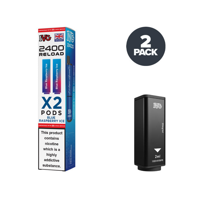 Blue Raspberry Ice IVG 2400 Reload 2 in 1 Prefilled Pods