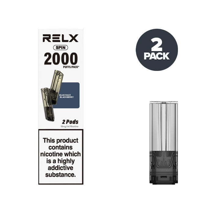 Blue Razz Blackberry RELX Spin Pre-filled Pods | Pack of 2 | Multi-buy ...