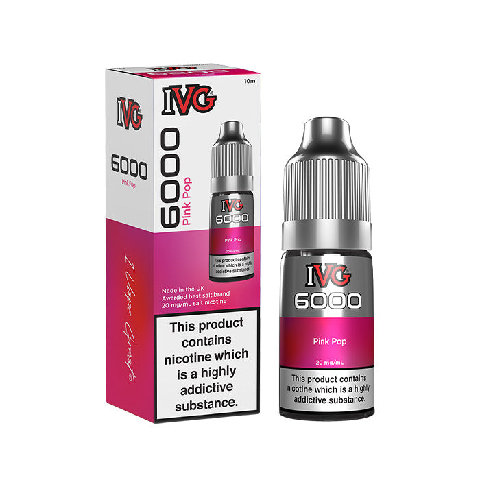 Pink Pop 10ml Nic Salt E-Liquid by IVG 6000 | Disposable-Like Flavour