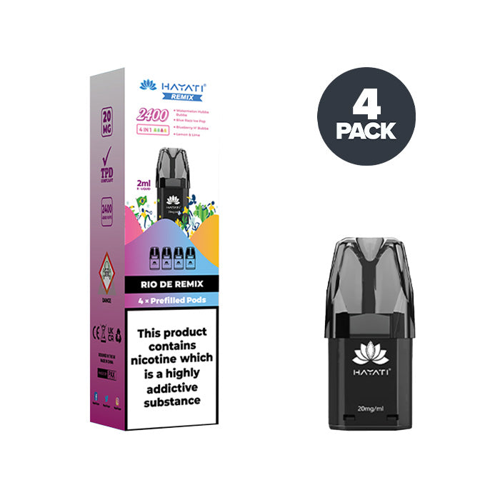 Hayati Remix Rio De 2400 Prefilled Pods | Pack of 4