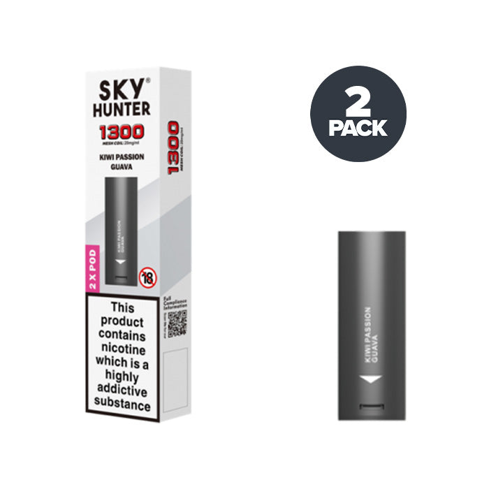 Kiwi Passion Guava Sky Hunter 1300 Pre-filled Pods | Pack of 2