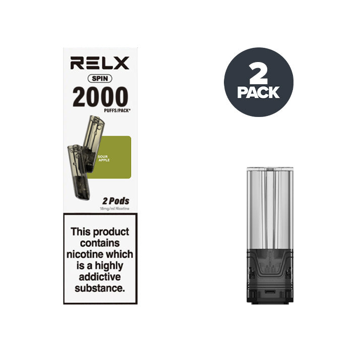 Sour Apple RELX Spin Pre-filled Pods | Pack of 2 | Multi-buy Discount