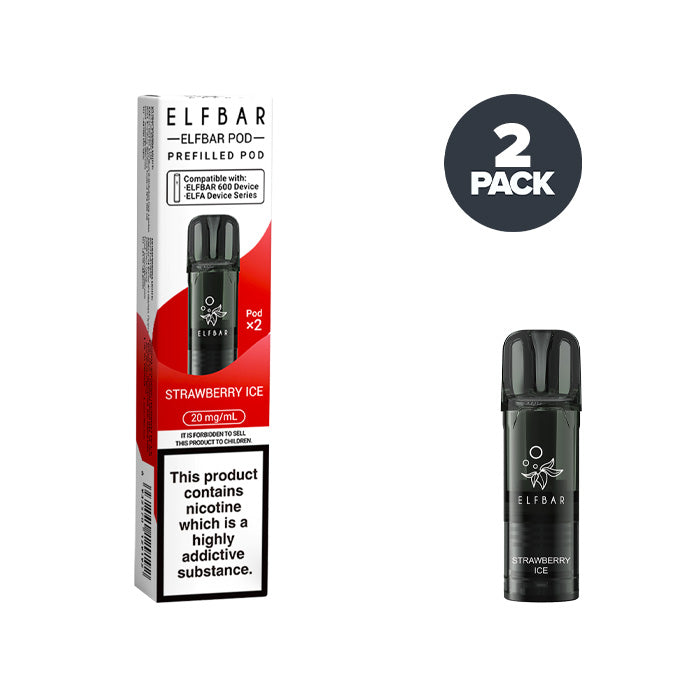 Strawberry Ice Elf Bar 600 Prefilled Pods | 2 Pack