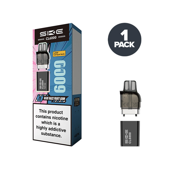 Blue Razz Fruit Gum SKE CL6000 Pre-filled Pods